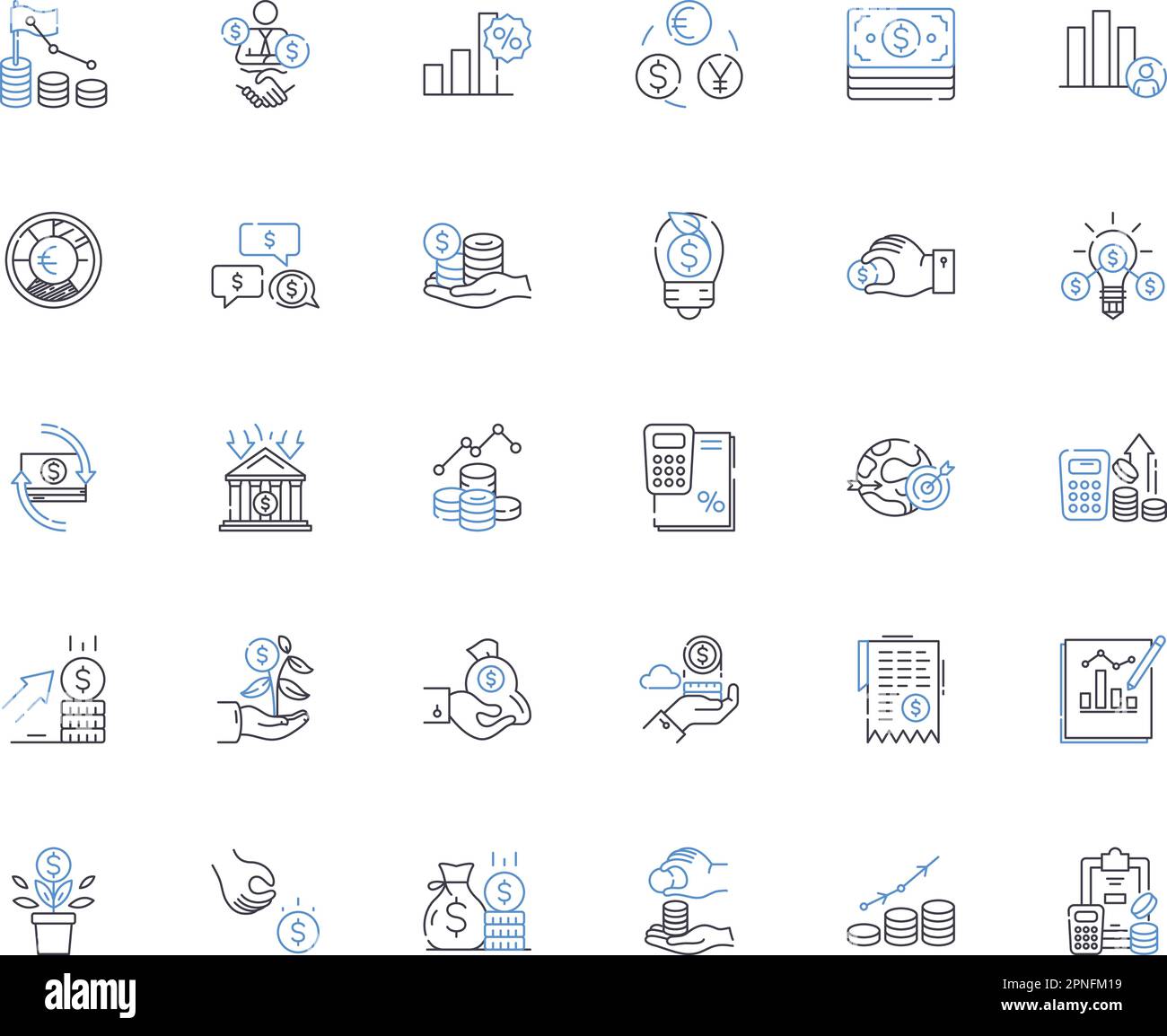 Fiscal asset line icons collection. Revenue, Budget, Investment ...