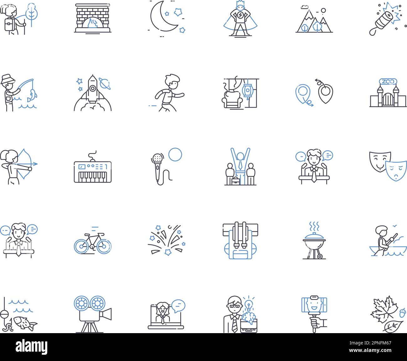 Thrill line icons collection. Adventure, Adrenaline, Excitement, Rush ...