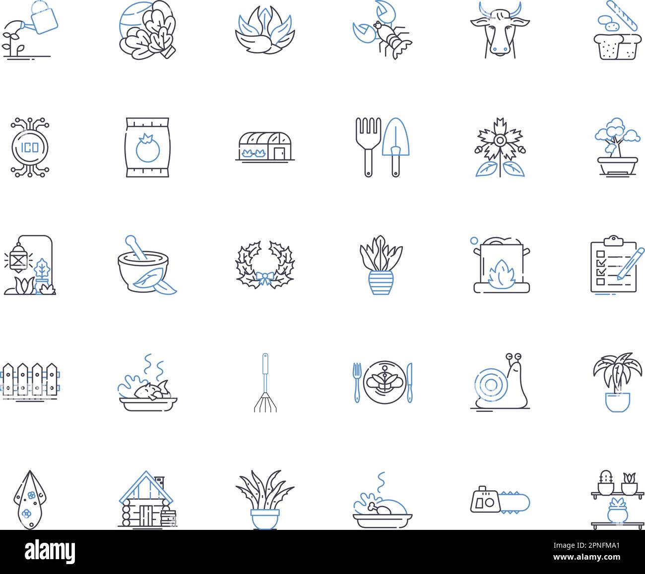 Power station line icons collection. Generator, Turbine, Reactor ...
