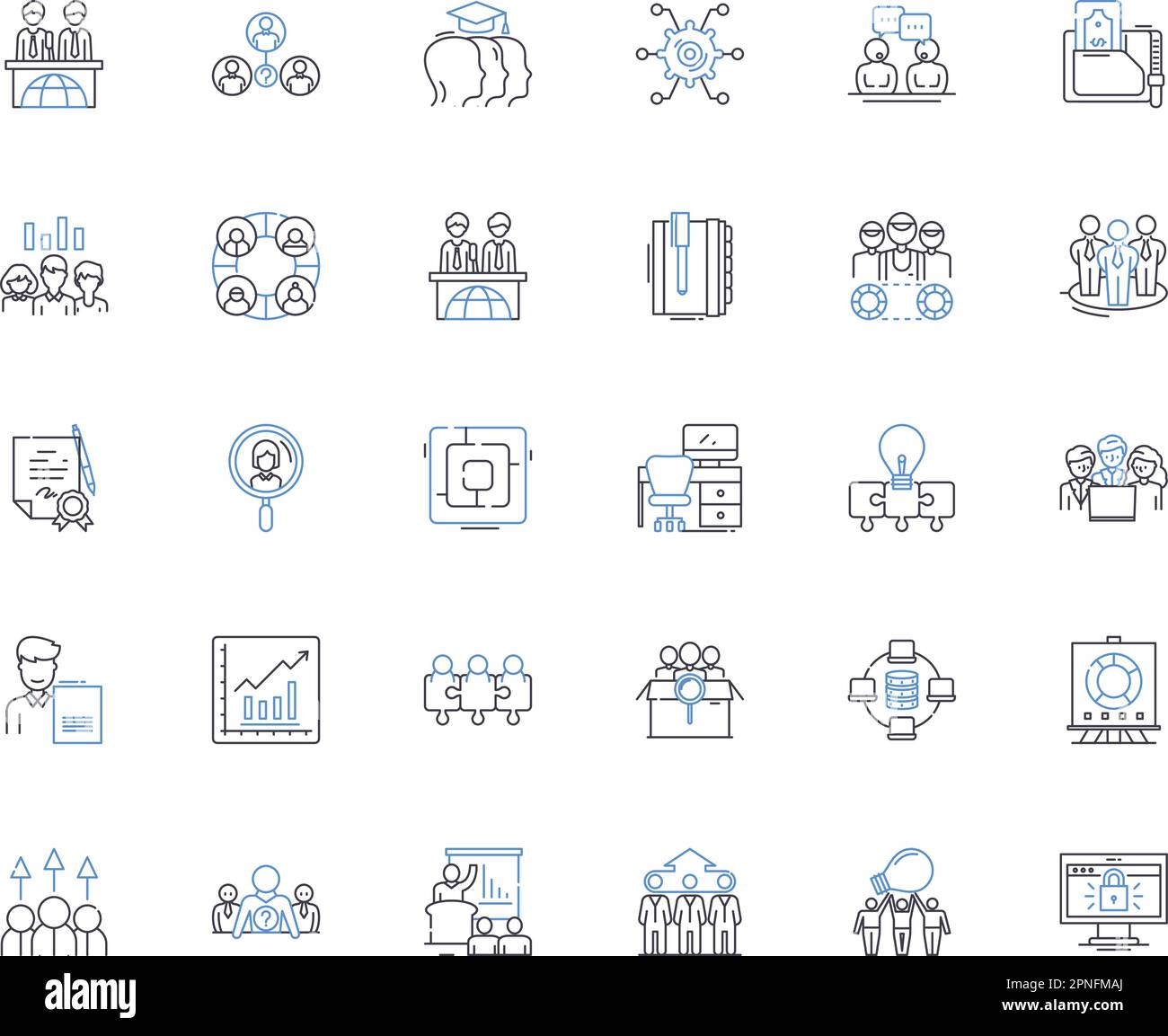 Executive session line icons collection. Confidentiality, Privacy ...