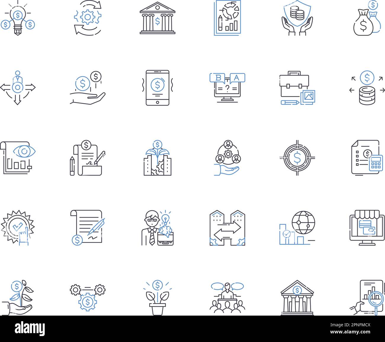 Business control line icons collection. Oversight, Management, Authority, Regulation ...