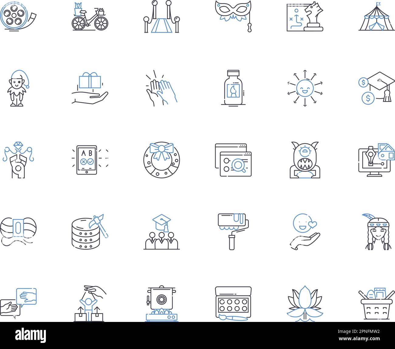 fine arts line icons collection. Painting, Drawing, Sculpture, Photography, Printmaking, Collage ...