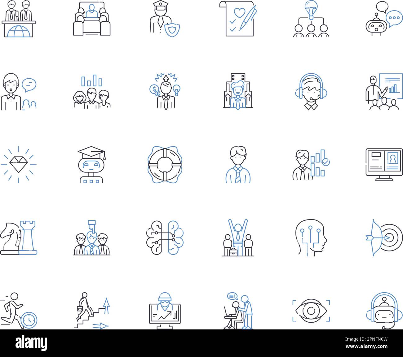 Coaching line icons collection. Mentorship, Guidance, Development ...
