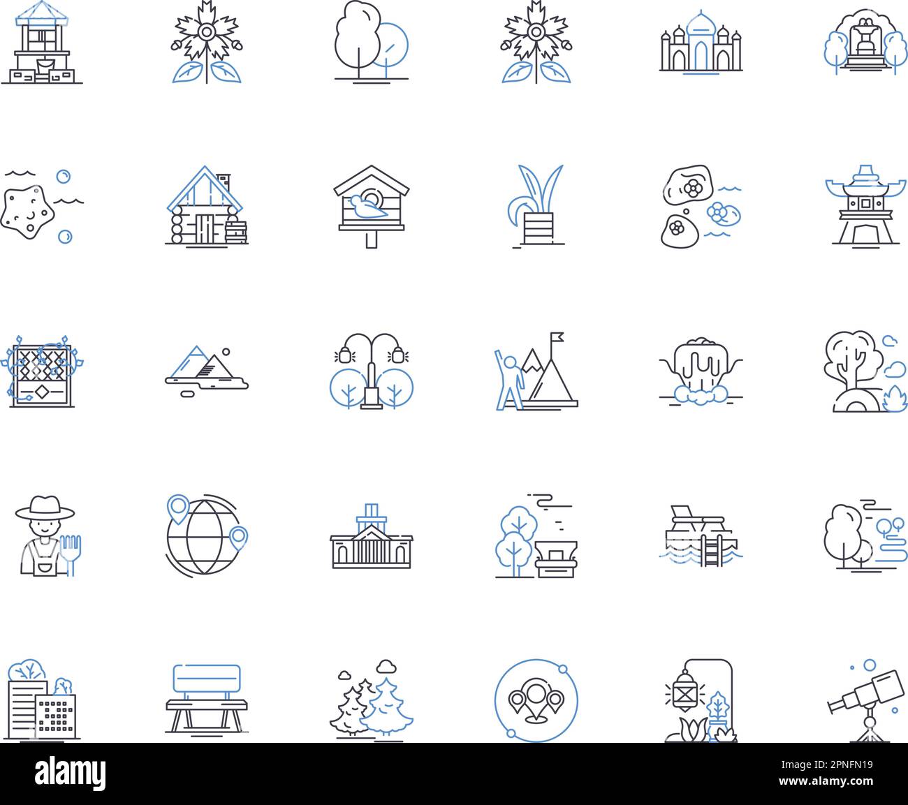 Metropolitan squares line icons collection. Urban, Bustling, Vibrant ...