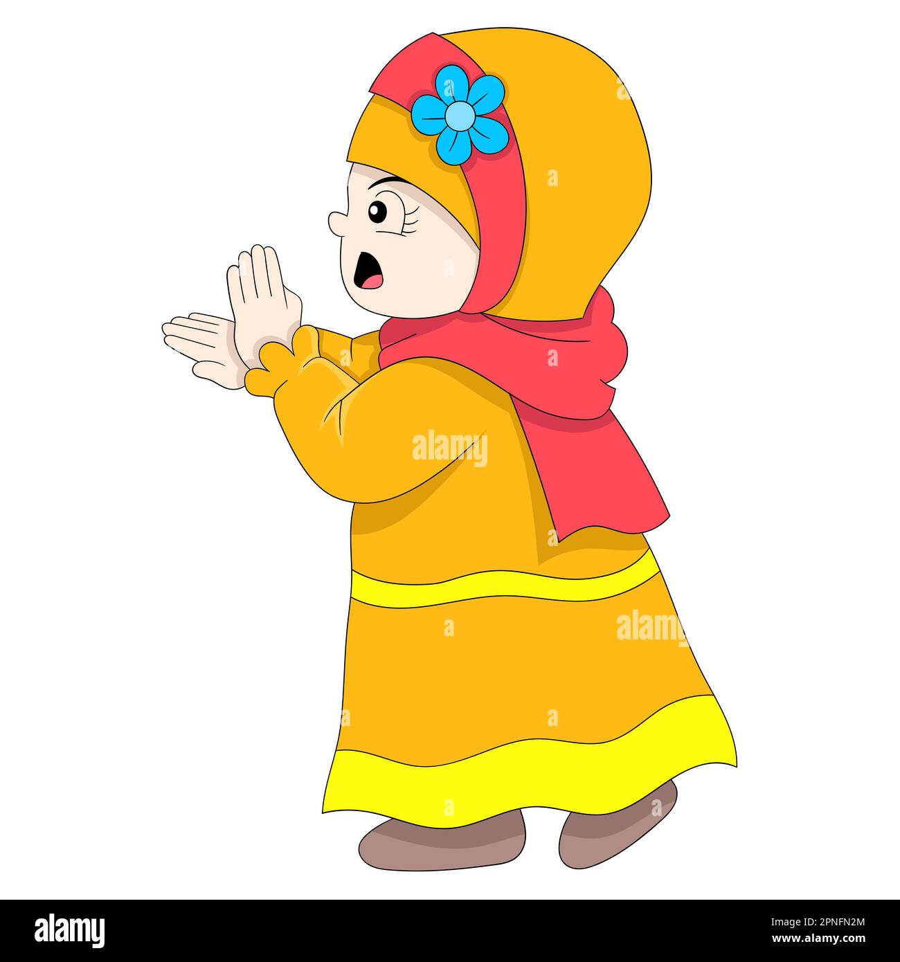 cute beautiful islamic girl is playing Stock Vector Image & Art - Alamy