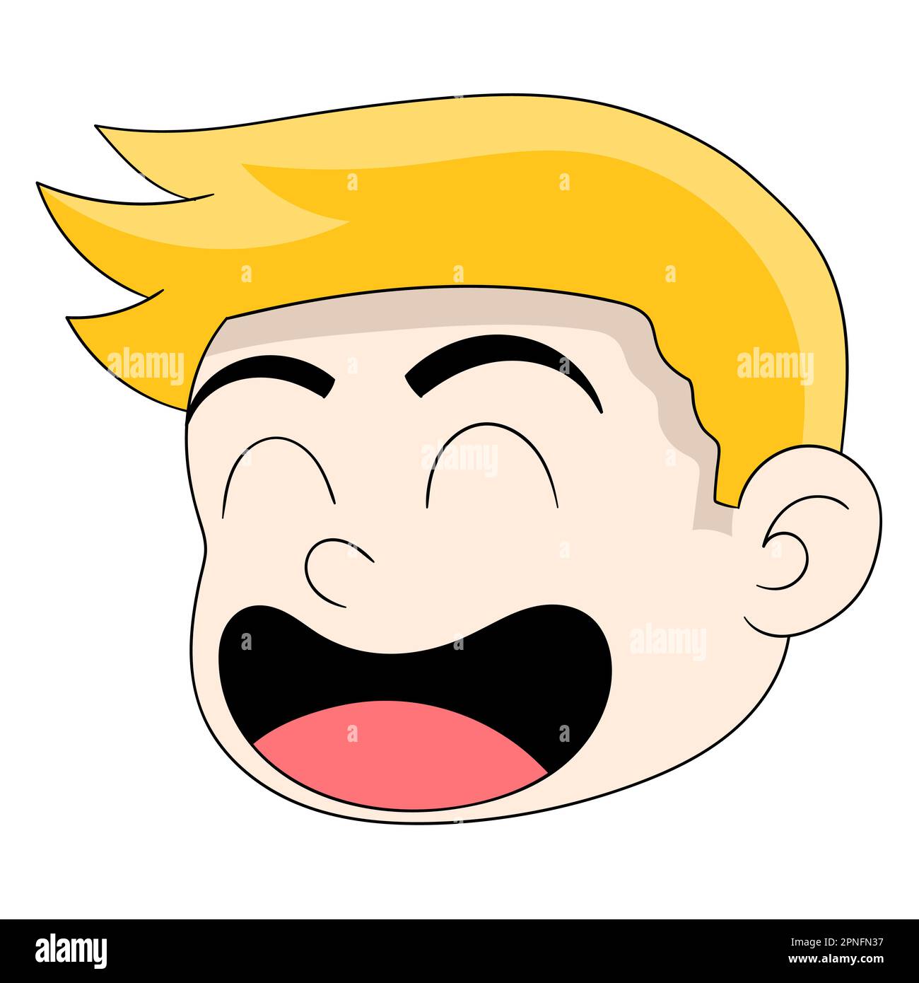 emoticon boy blonde head laughing Stock Vector Image & Art - Alamy