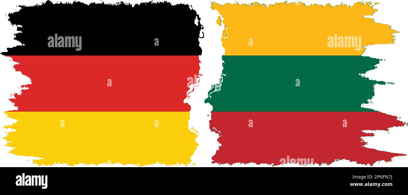 Lithuania and Germany grunge flags connection, vector Stock Vector ...