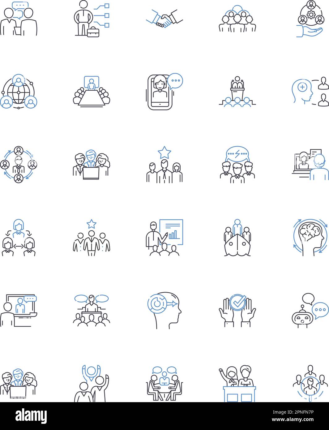Communication skills line icons collection. Expressiveness, Articulation, Eloquence, Clarity ...