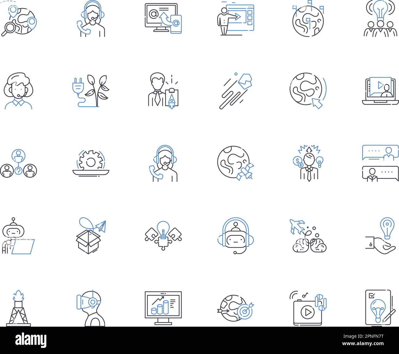 Progressions line icons collection. Development, Advancement ...