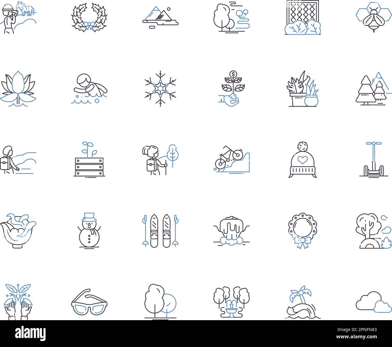 Weather line icons collection. Rain, Snow, Wind, Thunder, Lightning ...