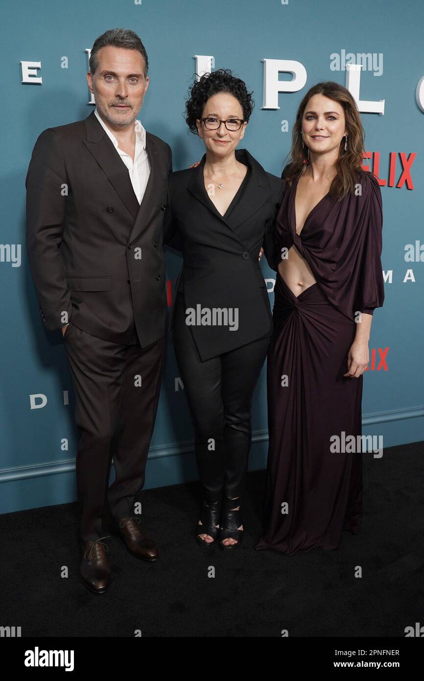 New York, NY, USA. 18th Apr, 2023. Rufus Sewell, Deborah Cahn, Keri ...