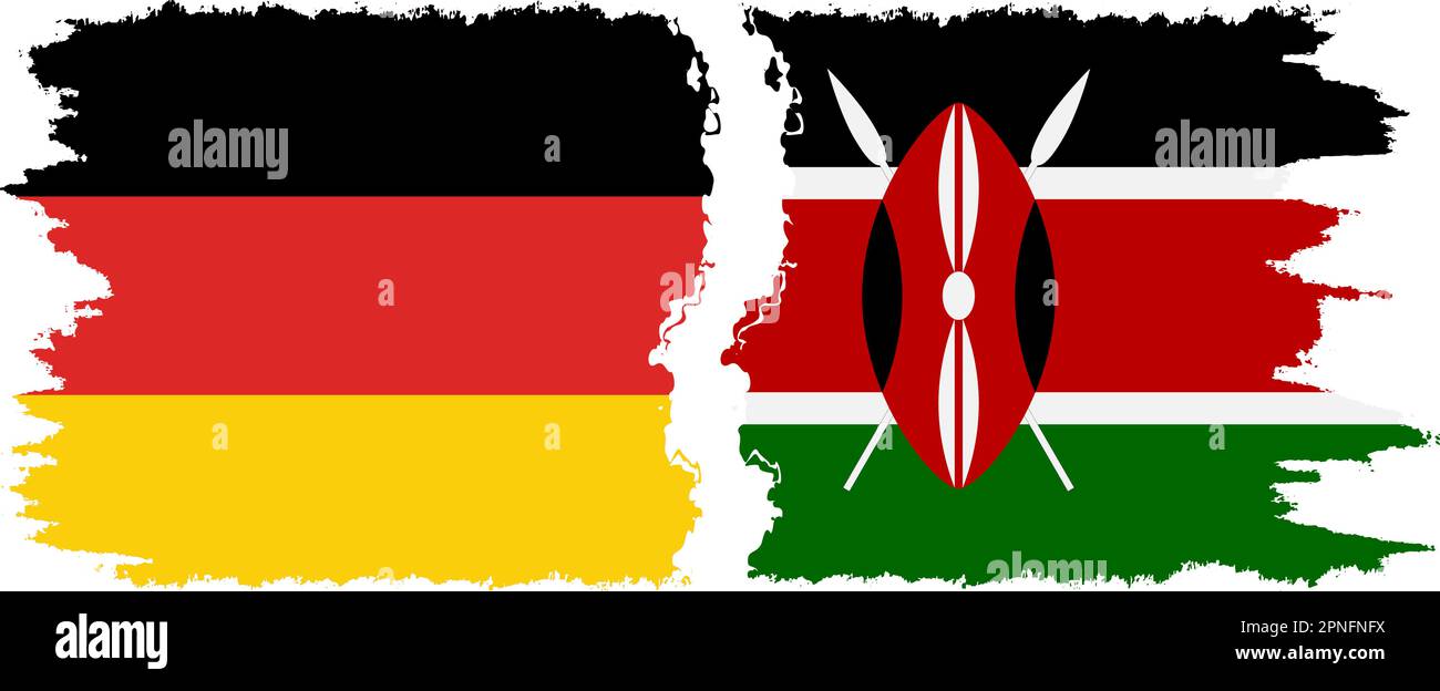 Kenya and Germany grunge flags connection, vector Stock Vector Image ...