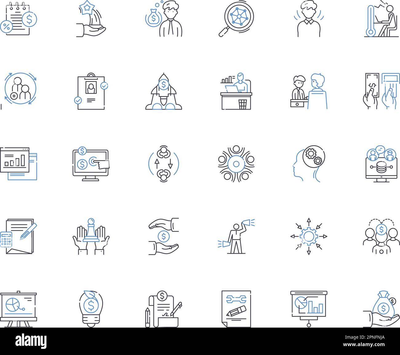 My Management Line Icons Collection Leadership Efficiency Delegation