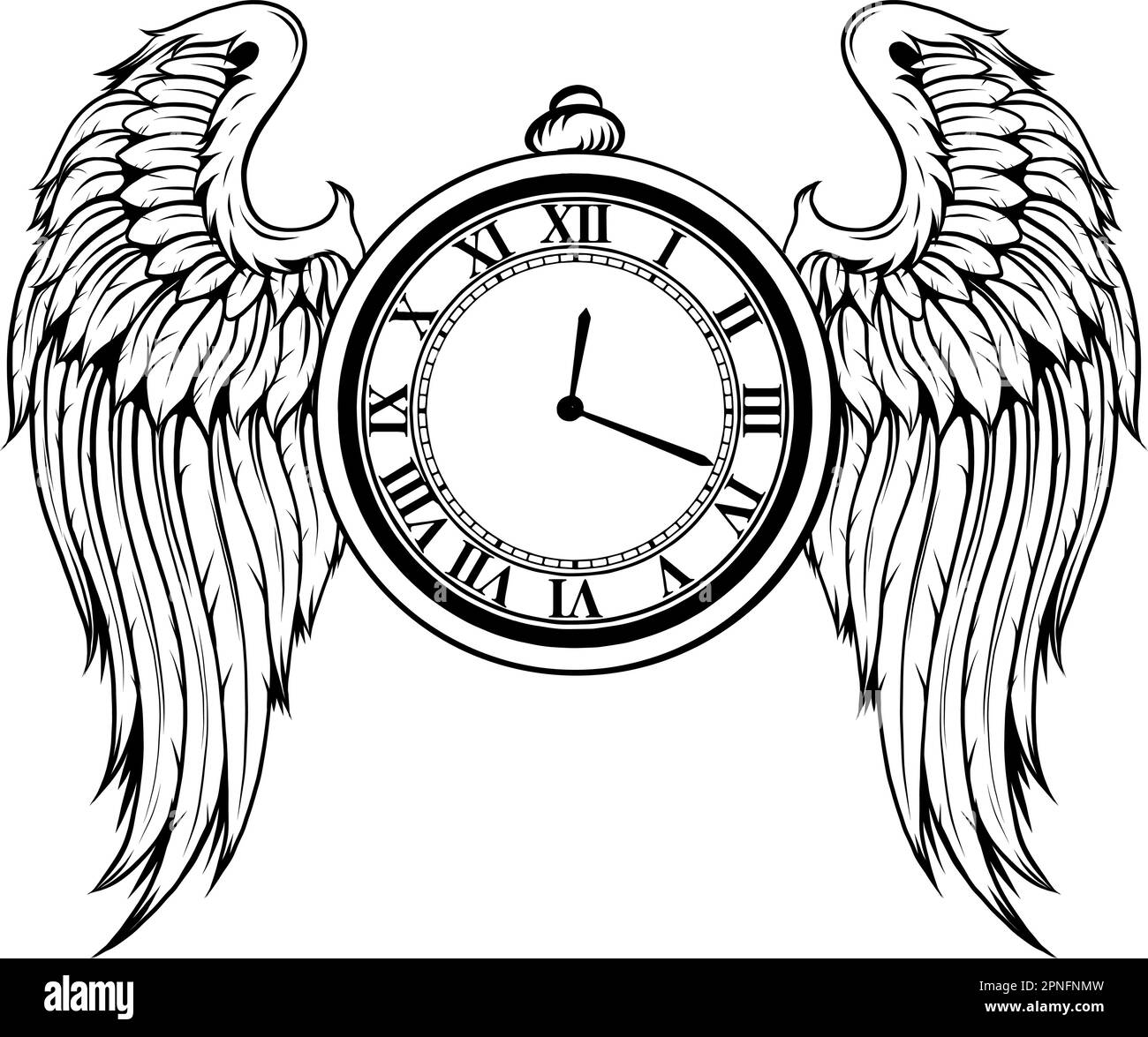 Pocket watch illustration, drawing, engraving, ink, line art, vector ...