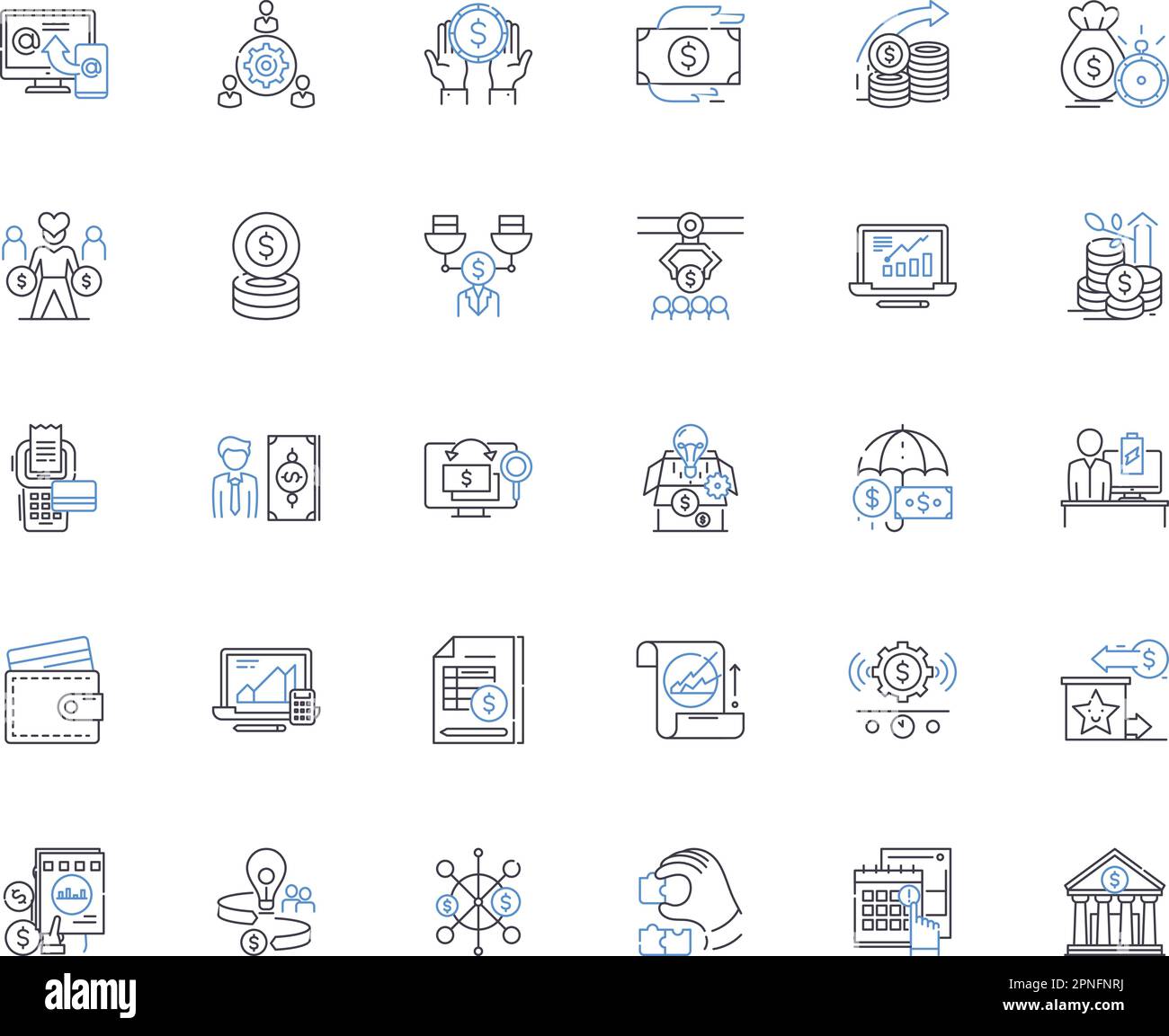 Economic system line icons collection. Capitalism, Socialism, Communism ...