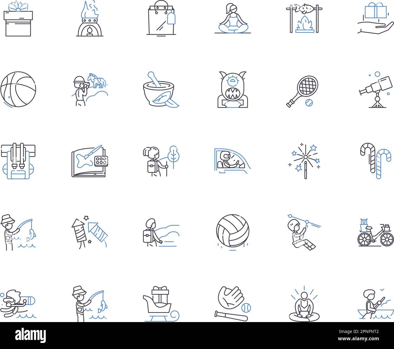 Amusement industry line icons collection. Thrills, Rides, Fun ...