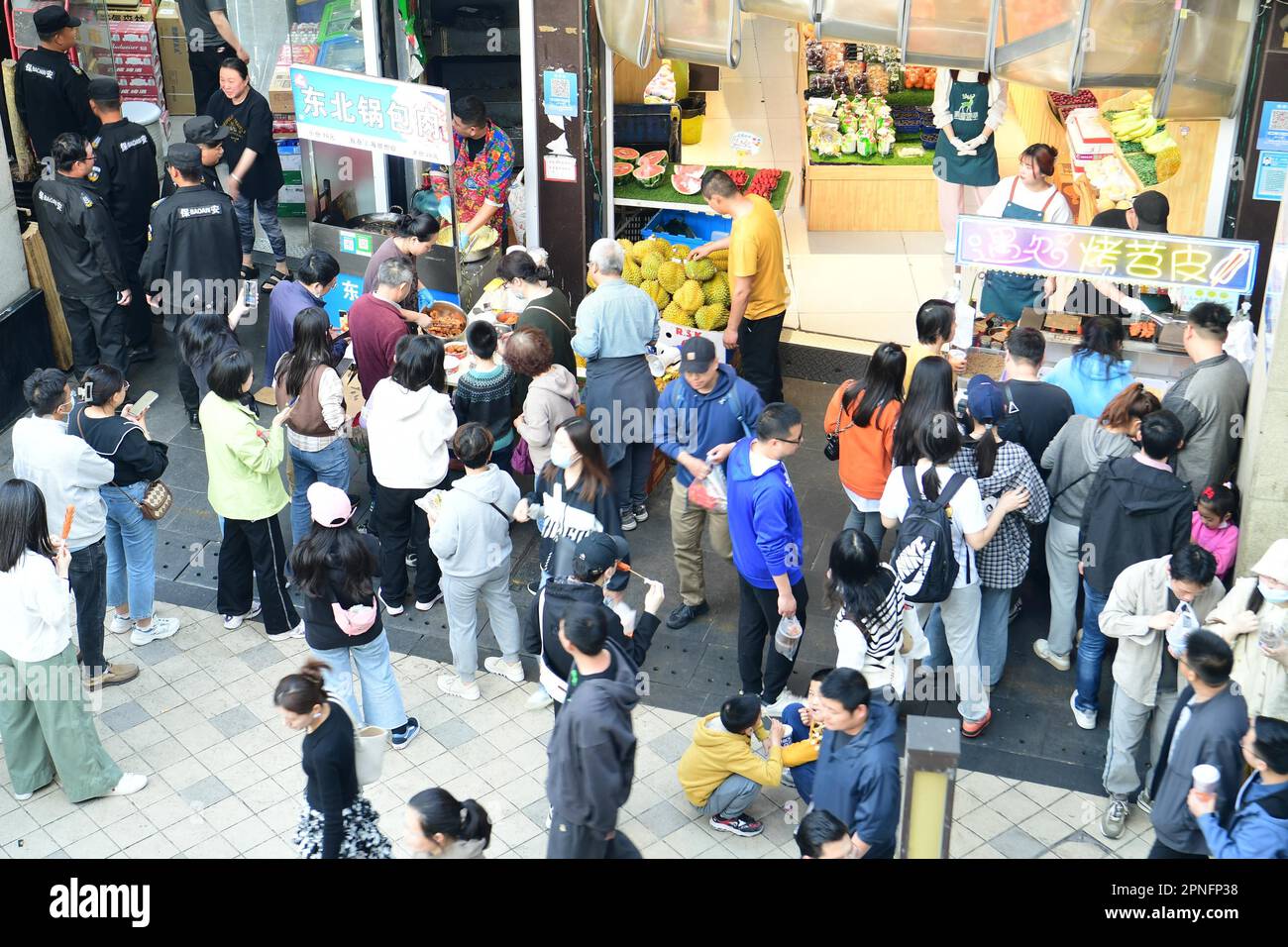 Aerial photo shows people shopping in the largest night market in ...