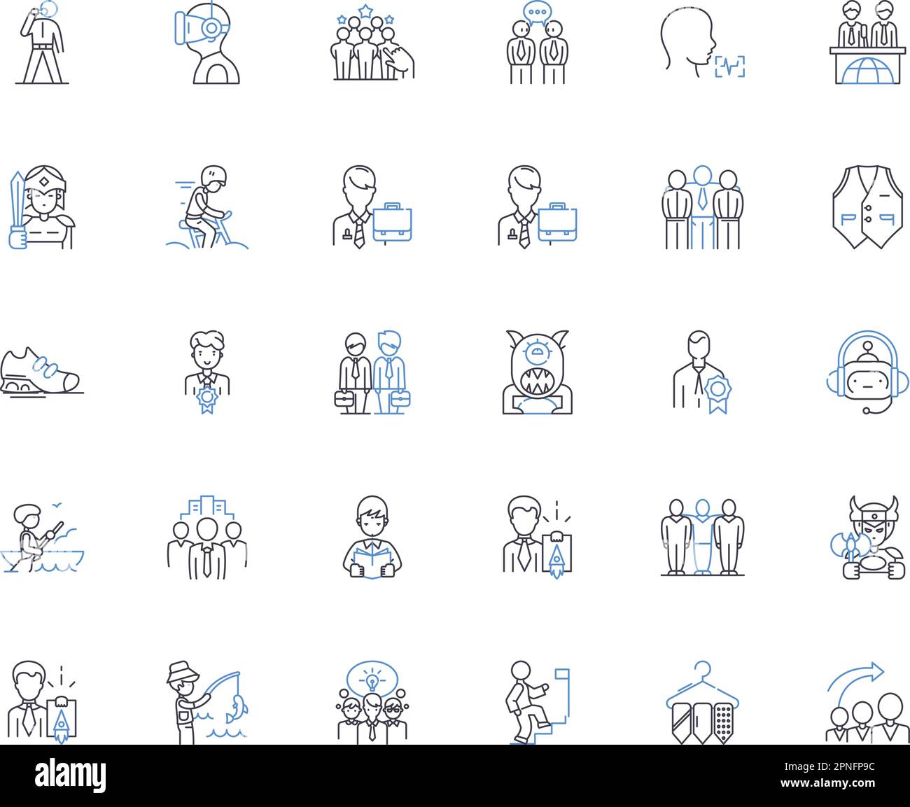 Males line icons collection. Masculine, Strong, Brave, Confident ...