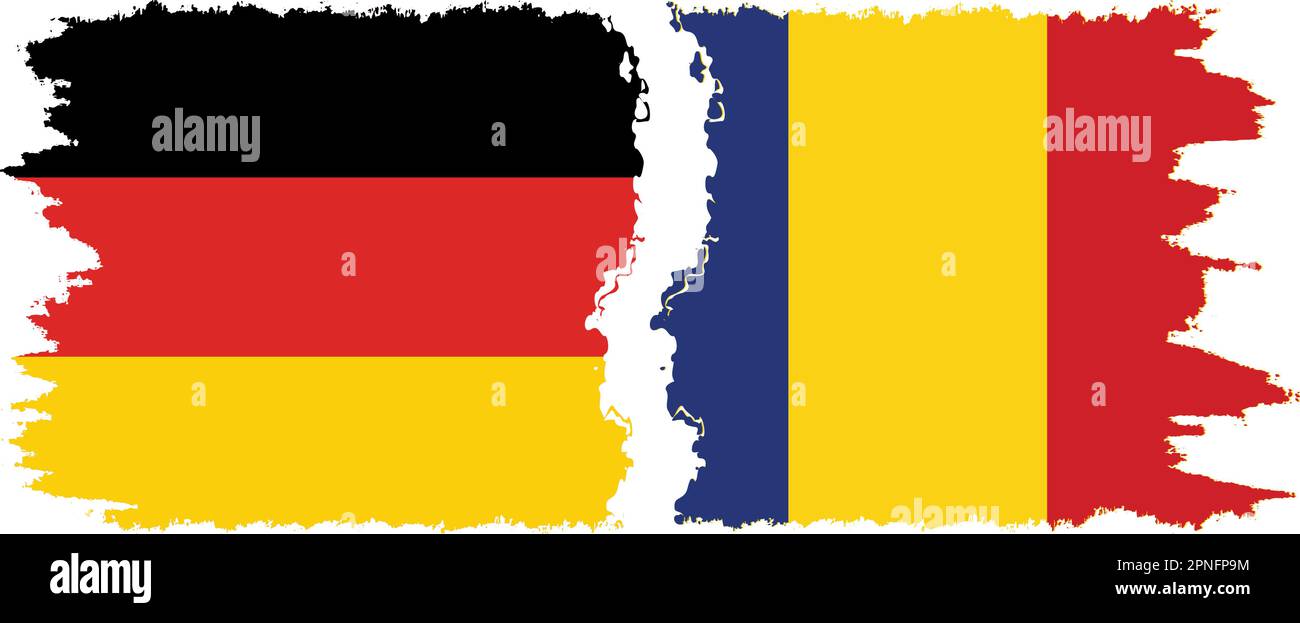Romania and Germany grunge flags connection, vector Stock Vector Image ...