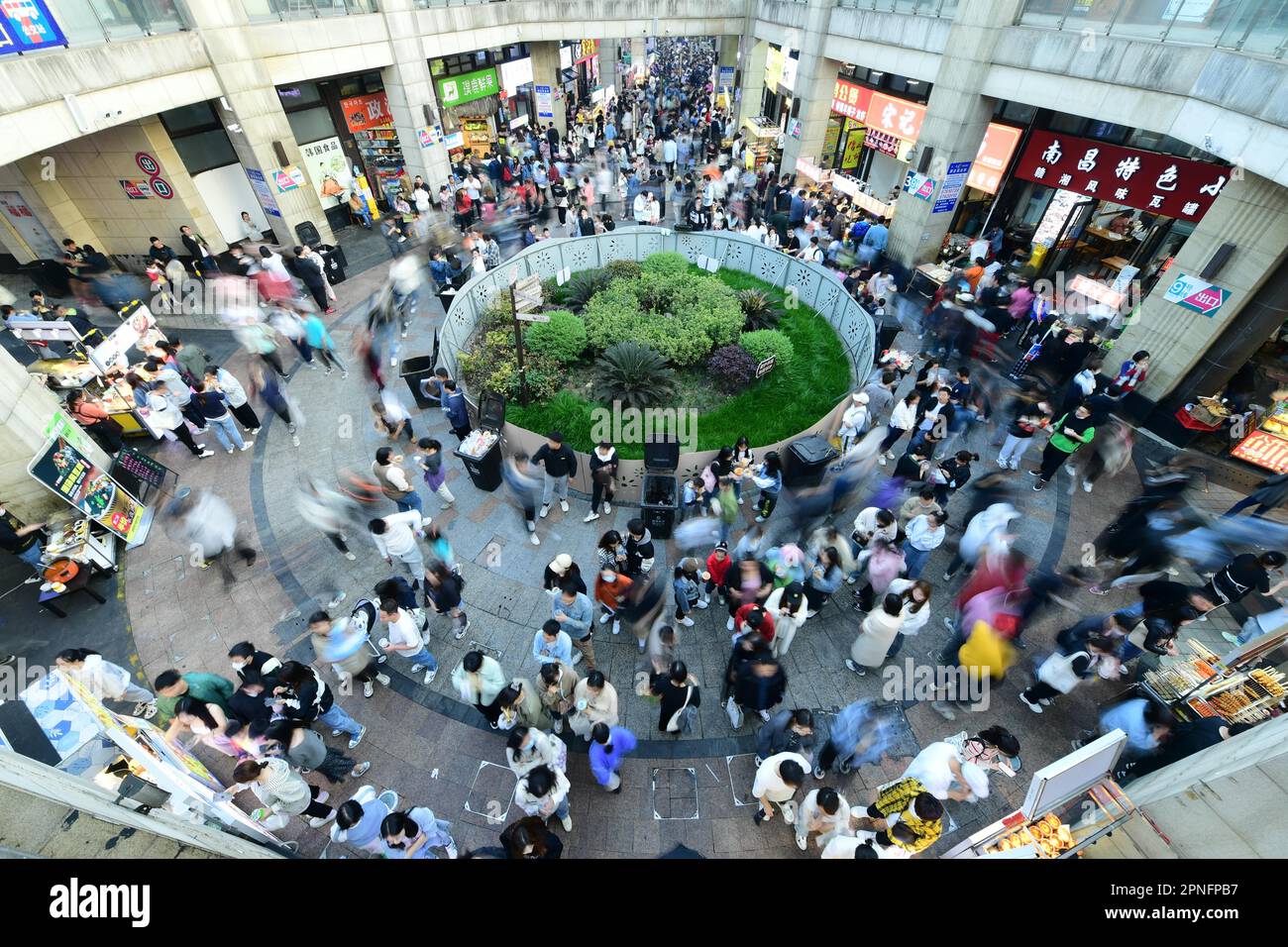 Aerial photo shows people shopping in the largest night market in ...