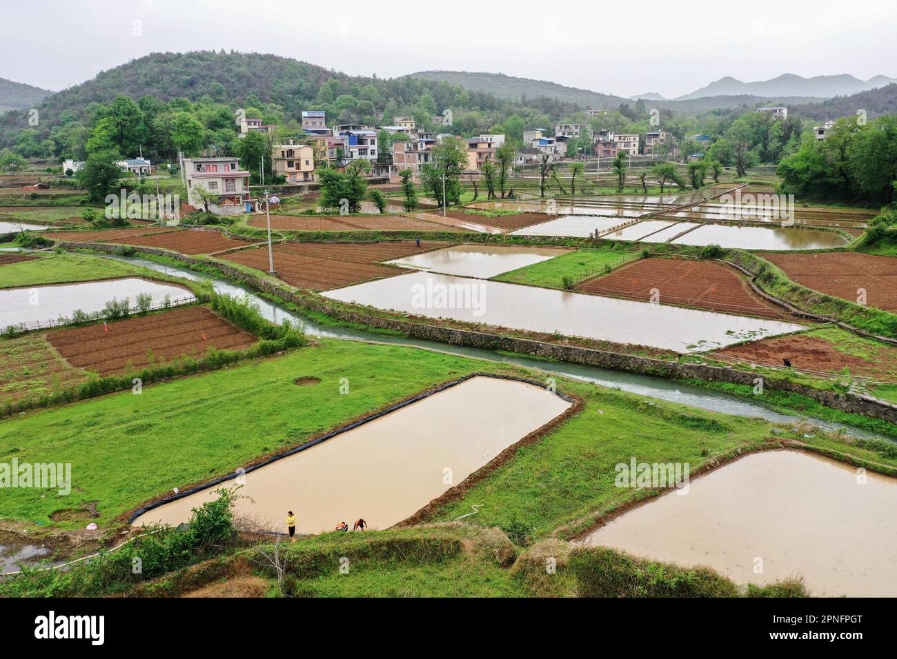 Aerial photo shows the spring scenery in Quanzhou County, Guilin City ...