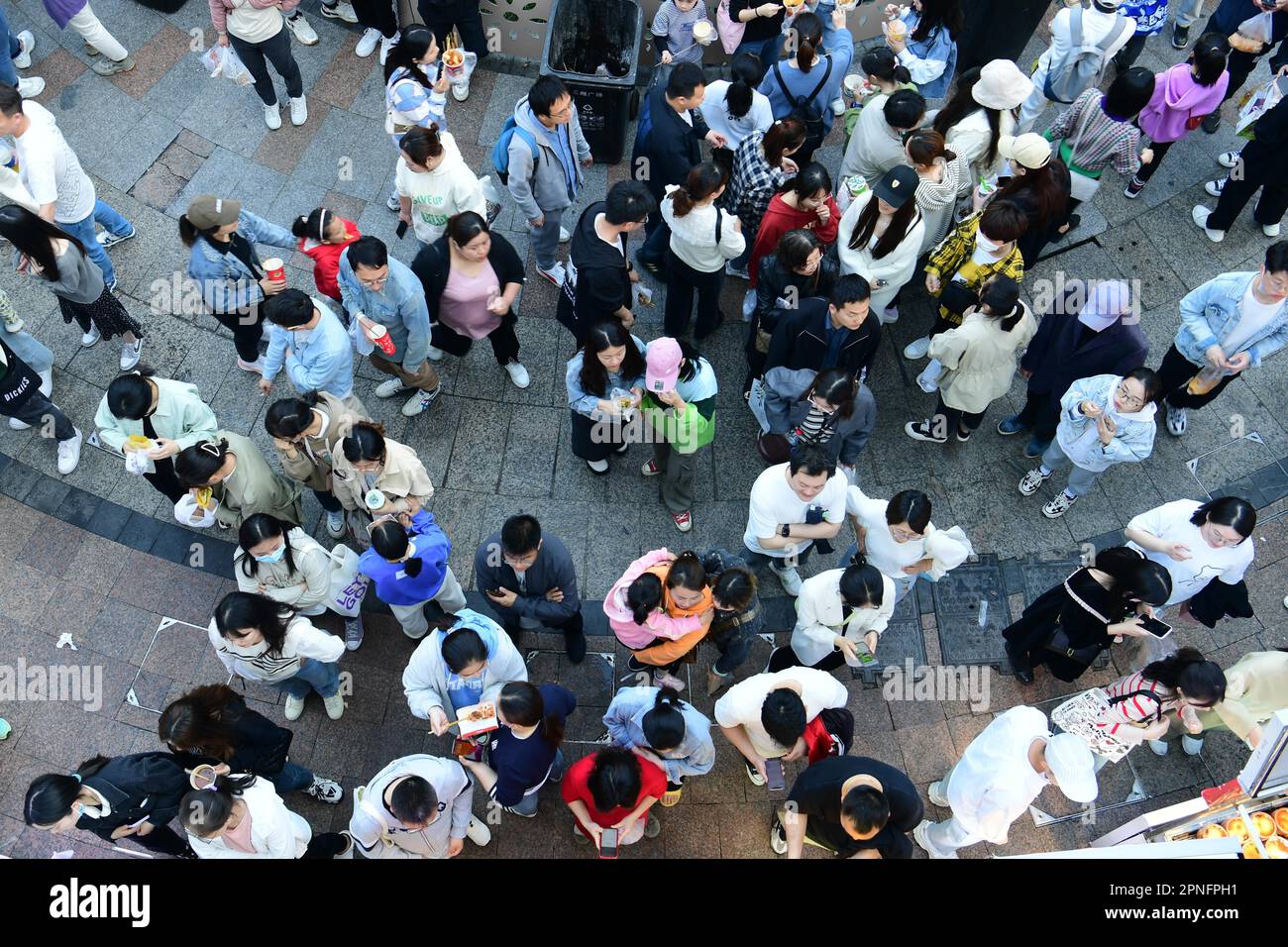 Aerial photo shows people shopping in the largest night market in ...