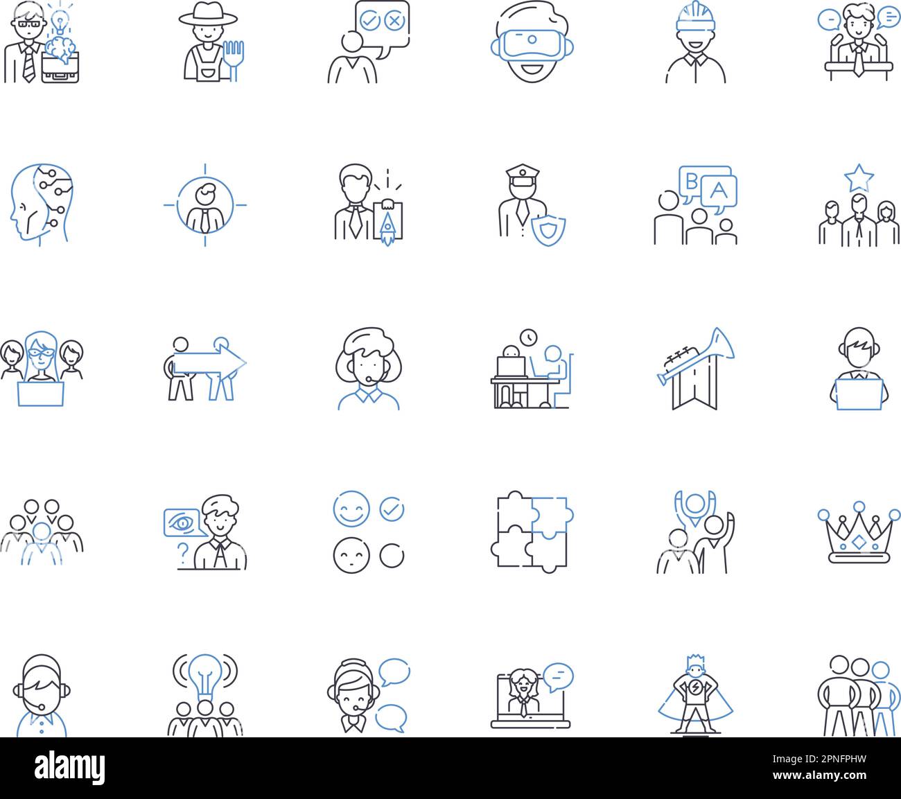 Managing directors line icons collection. Leadership, Strategy, Vision ...