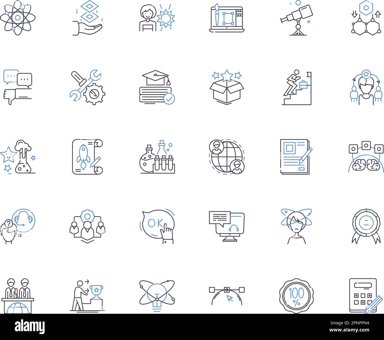 Study center line icons collection. Learning, Tutoring, Education, Classroom, Homework, Exam ...