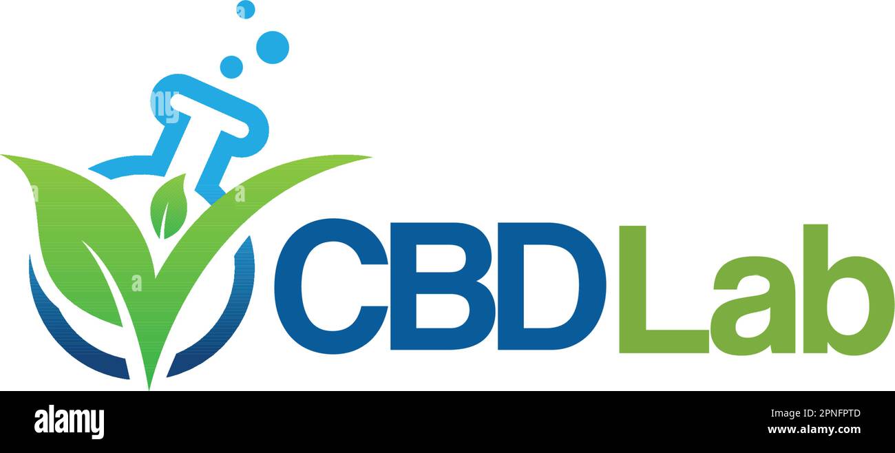Modern CBD Lab Leaf Chemical Bottle logo design Stock Vector Image ...
