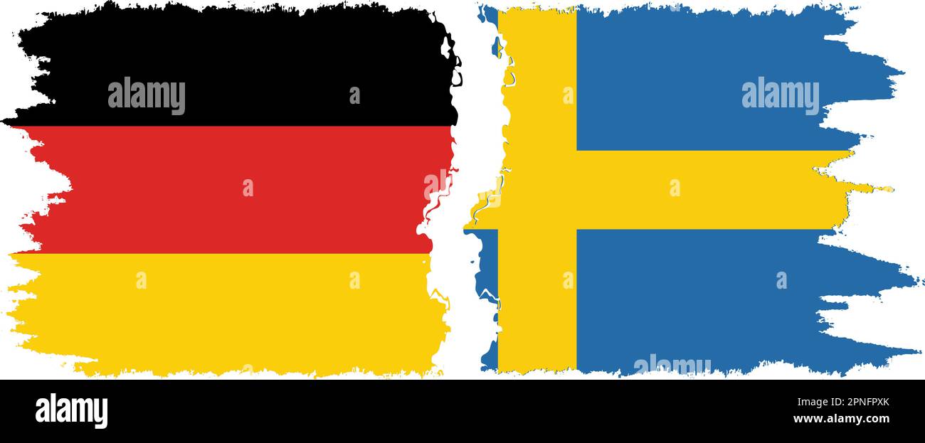 Sweden and Germany grunge flags connection, vector Stock Vector Image ...