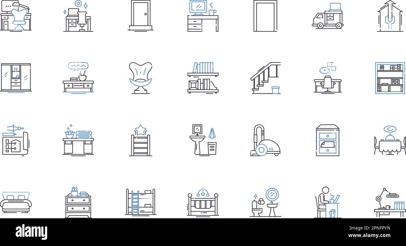 Piece line icons collection. Fragment, Unit, Portion, Section, Element ...