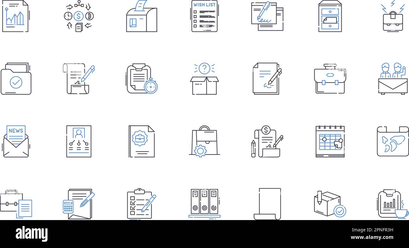 Administration Folders Line Icons Collection Organization Filing
