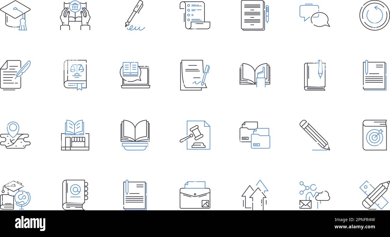 Correspondence items line icons collection. Envelopes, Postcards ...