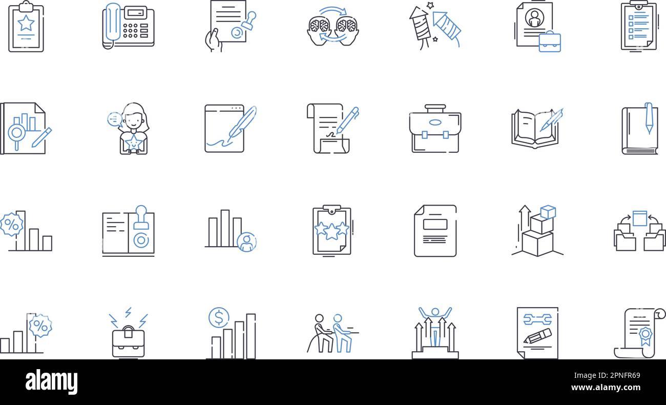 Advertising campaign line icons collection. Strategy, Creativity ...