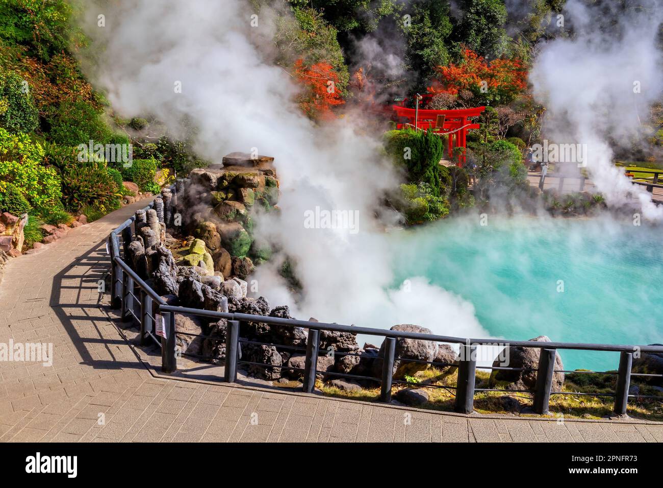Beppu, Japan - Nov 25 2022: Umi Jigoku hot spring in Beppu, Oita. The ...