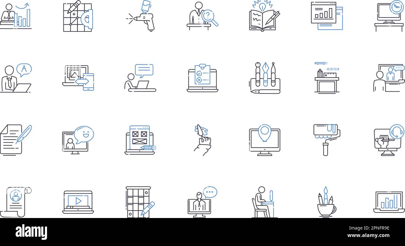 Gathering Line Icons Collection Assembly Convergence Collection Cluster Congregation