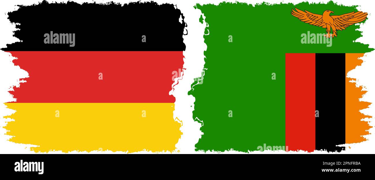 Zambia and Germany grunge flags connection, vector Stock Vector Image ...