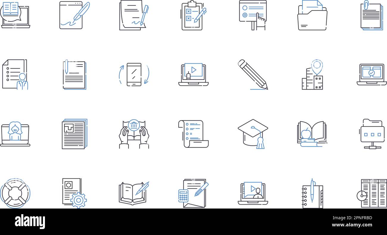 Digital instruction line icons collection. Technology, Innovation, Interactivity, Virtual ...