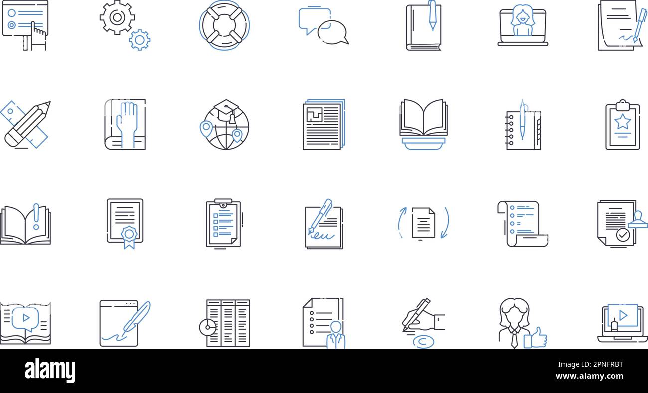 digital curriculum line icons collection. E-learning, OnlineLearning ...