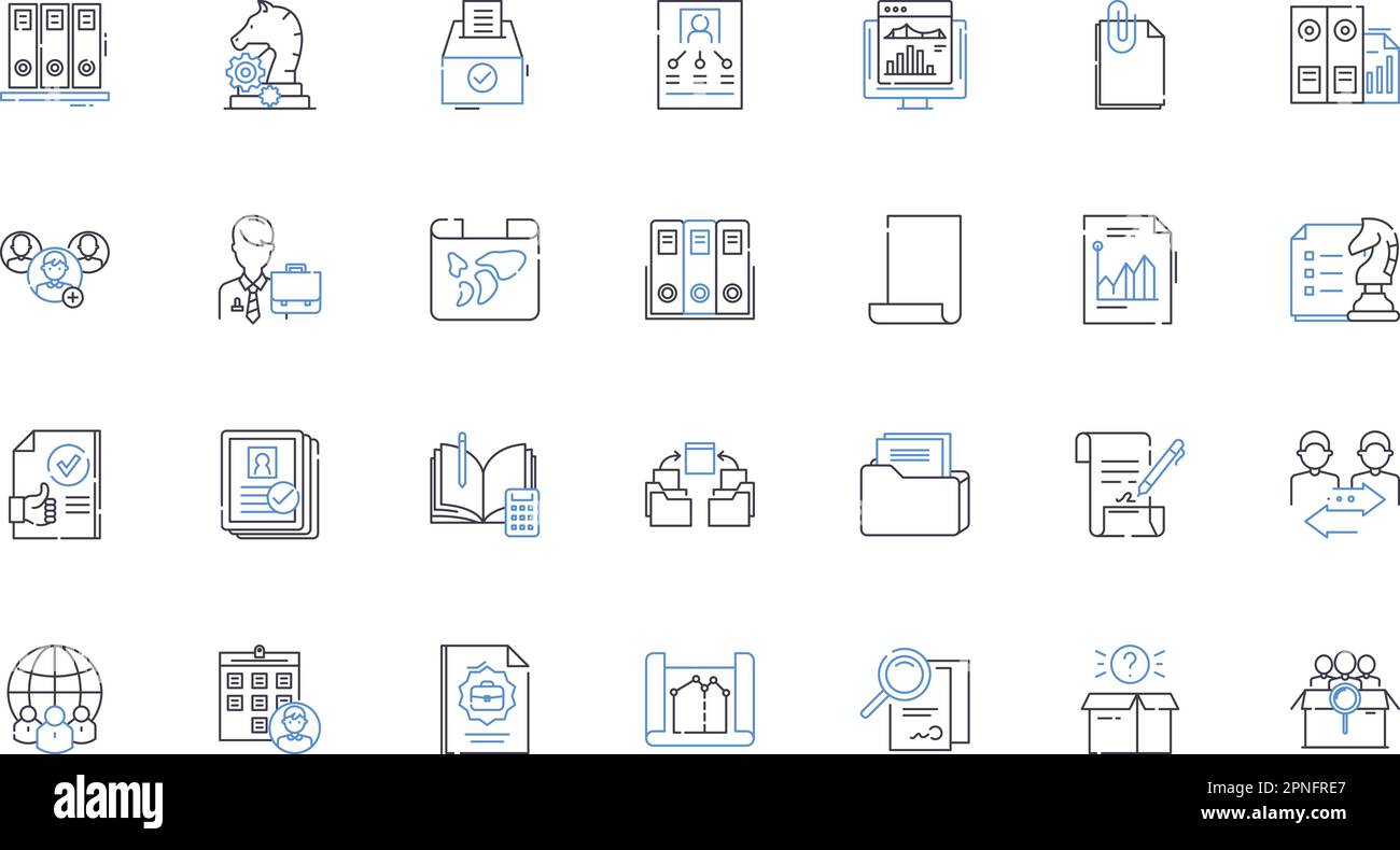 Official Records Line Icons Collection Archives Documentation Registry Registers Reports