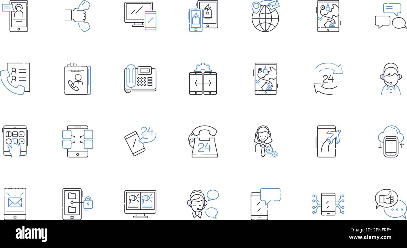 Pager line icons collection. Communication, Alert, Notification ...