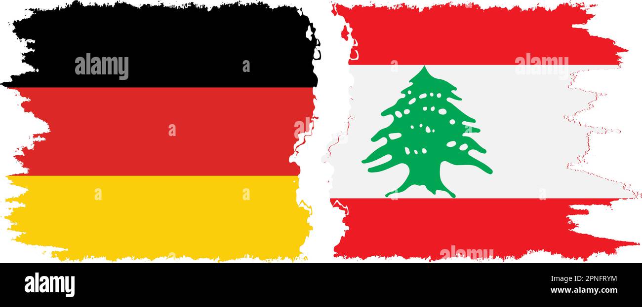 Lebanon and Germany grunge flags connection, vector Stock Vector Image ...