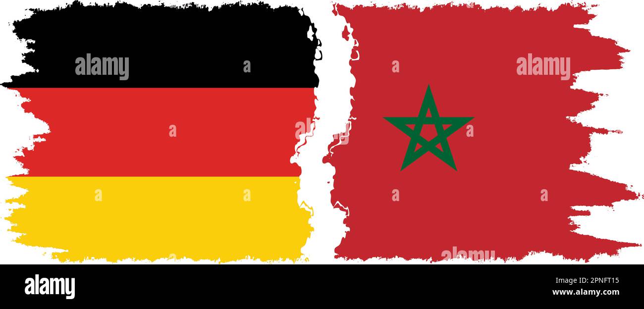 Morocco and Germany grunge flags connection, vector Stock Vector Image ...