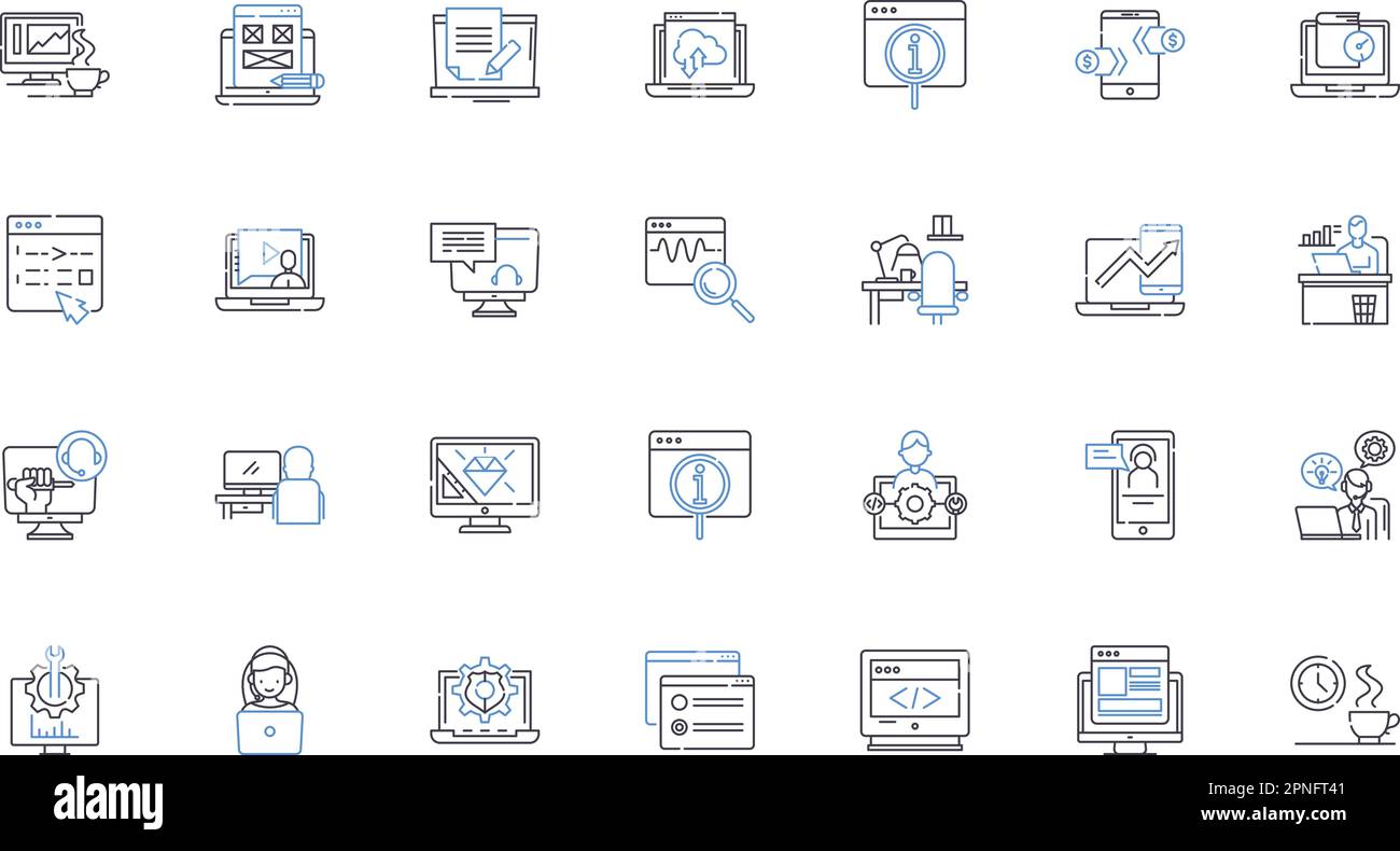 Developing alliances line icons collection. artnerships, collaboration ...