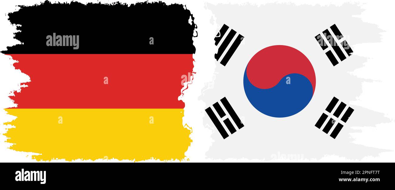 South Korea and Germany grunge flags connection, vector Stock Vector ...