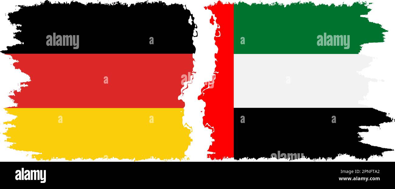 United Arab Emirates and Germany grunge flags connection, vector Stock ...