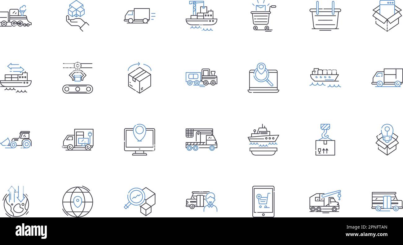 Operations Pipeline Line Icons Collection Optimization Efficiency Streamlining Automation