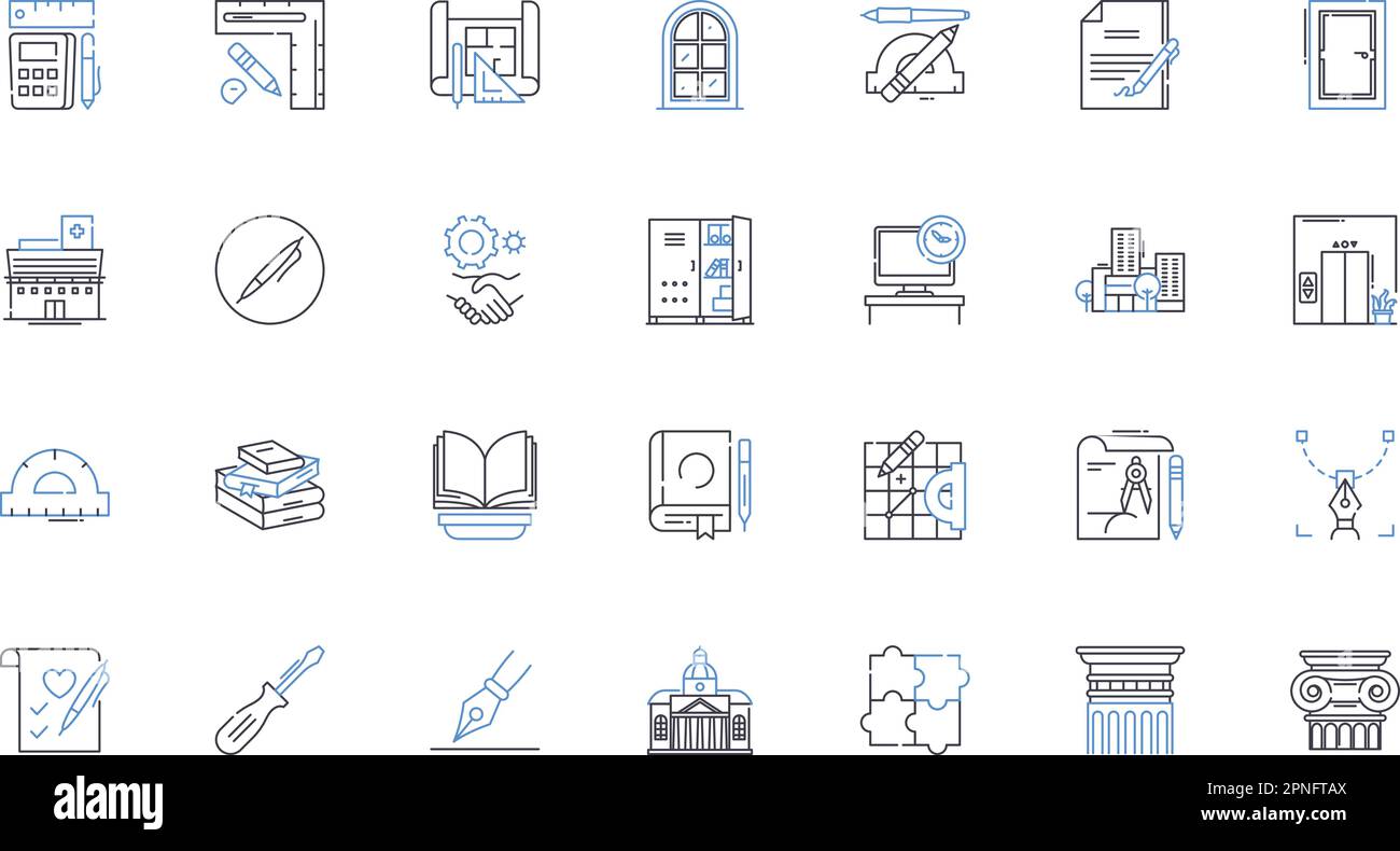 Construction materials line icons collection. Steel, Concrete, Masonry ...