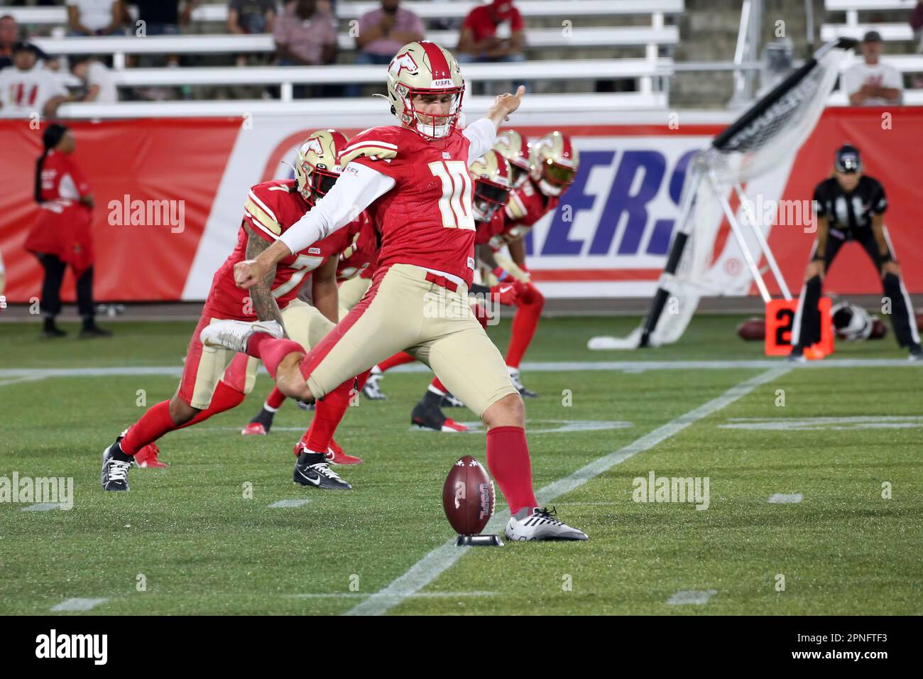 BIRMINGHAM, AL - APRIL 15: Birmingham Stallions kicker Brandon Aubrey ...