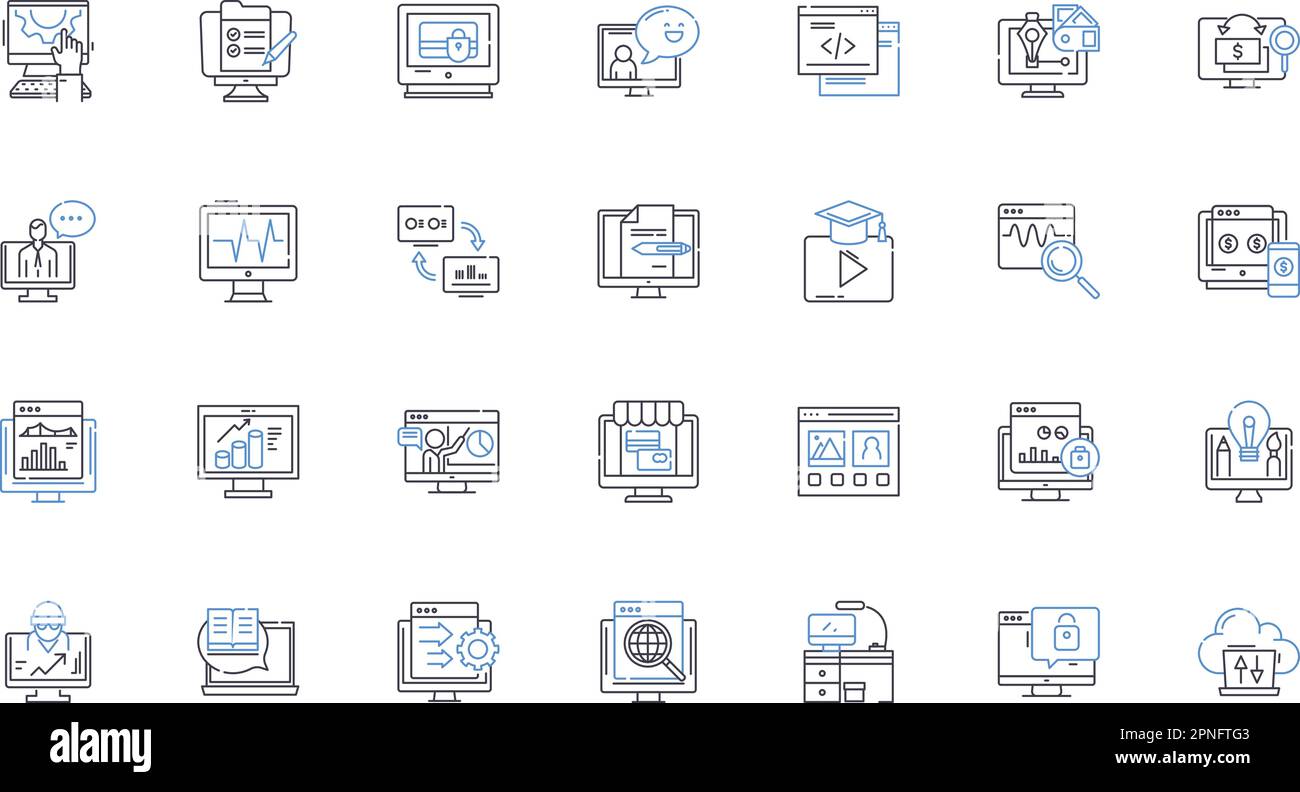 Cyber Security Line Icons Collection Firewall Malware Encryption